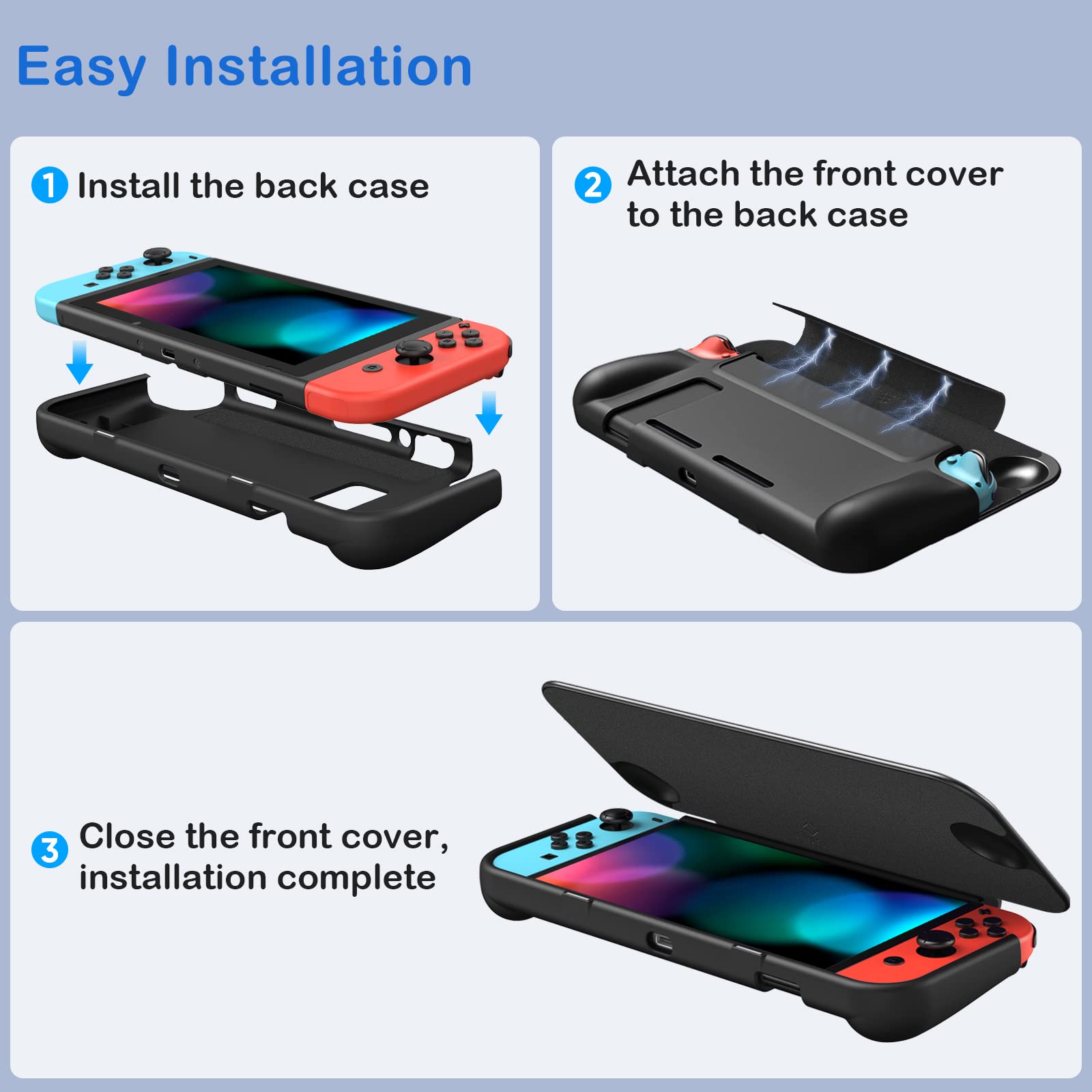 Fintie Case for Nintendo Switch - Flip Case [Screen Safe] Slim Protective Soft TPU Shell with Magnetically Detachable Front Cover & Ergonomic Grip for Switch 2017 6.2" Touch Screen (Dont Touch)