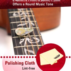 Stage Rocker Guitar Accessories Gift Box for Acoustic and Electric Guitars, Red Jacquard Weave Guitar Strap, Picks, Capo, Tuner, Cleaning Cloth, 5-in-1 Essential Gift