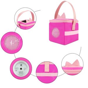 Carrying Bag for Toniebox and Tonies Figures, with Cover for Tonies Ears, Storage Case for Toniebox Characters and Accessories, Pink