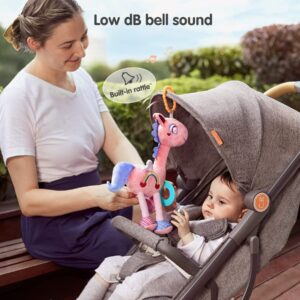 TUMAMA Baby Plush Hanging Rattle Toys, Crib Car Seat Travel Stroller Playmat Soft Plush Toy with Wind Chimes, Best Birthday Gift for Newborn 0-12 Months