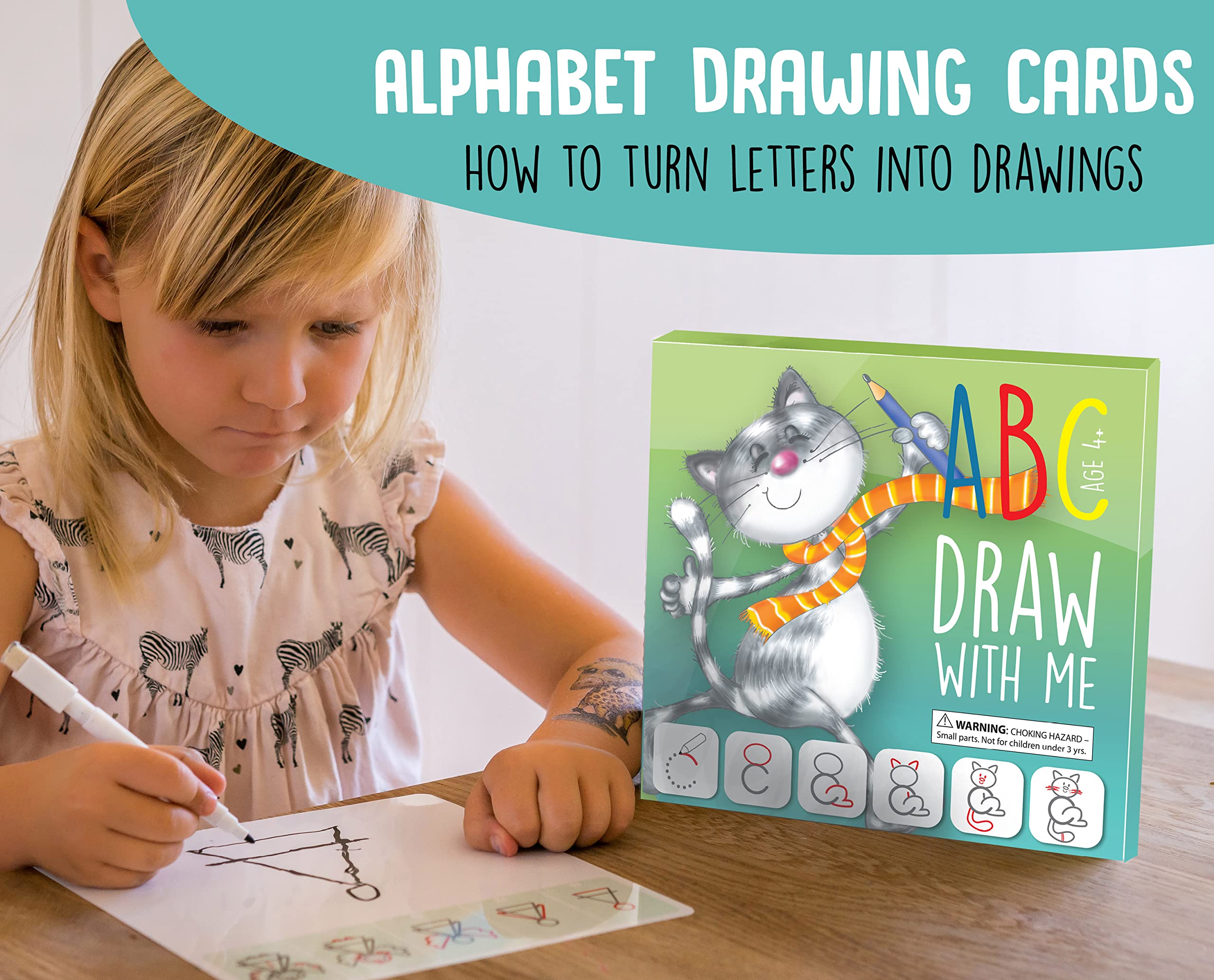 Drawing with Alphabet and Numbers Set Games for Kids Ages 4-8 Activity Toy for Girls Boy Birthday