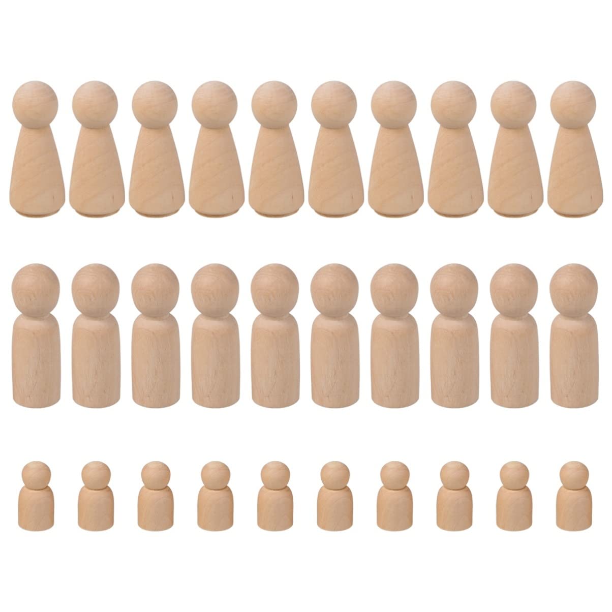 Gadpiparty Unfinished Natural Wooden Peg Dolls Peg People, Doll Bodies, Wooden Figures, Decorative Peg Doll People for DIY Graffiti Painting Handicrafts Wooden Peg Games