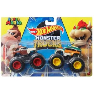 hot wheels monster trucks donkey kong vs bowser, super mario demolition doubles