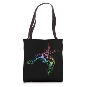 colorful workout - pole fitness tote bag