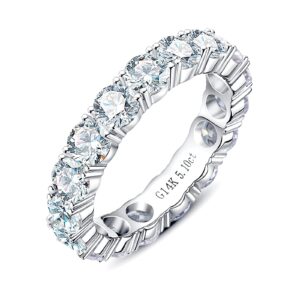 cadyno moissanite eternity ring, 5cttw d color lab grown created diamond 14k solid real white gold eternity wedding band ring for women 8