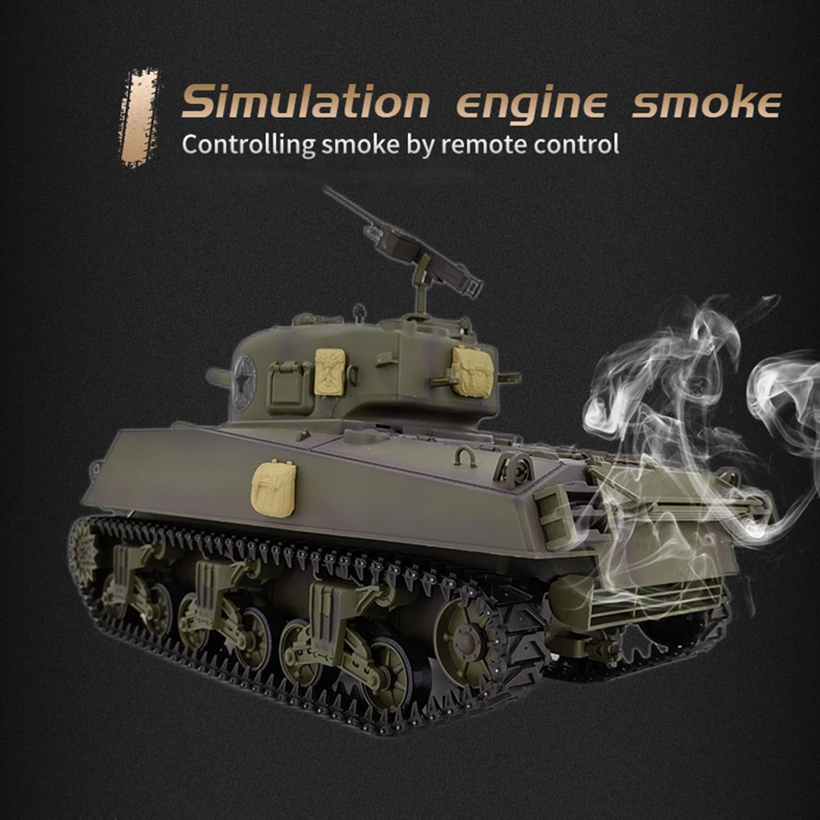 Adepe RC Tanks 1/16 Army Tank Toys Remote Control Vehicles with Sound Smoke RC Military Toys Working 30min for Kids Boys Girls Christmas Surprise Gift RTR