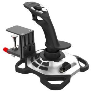 hikig steel clamp-on joystick mount designed only for logitech g extreme 3d pro joystick for windows, adjustable durable steel desk mount holder for flight joystick (flight joystick not included)