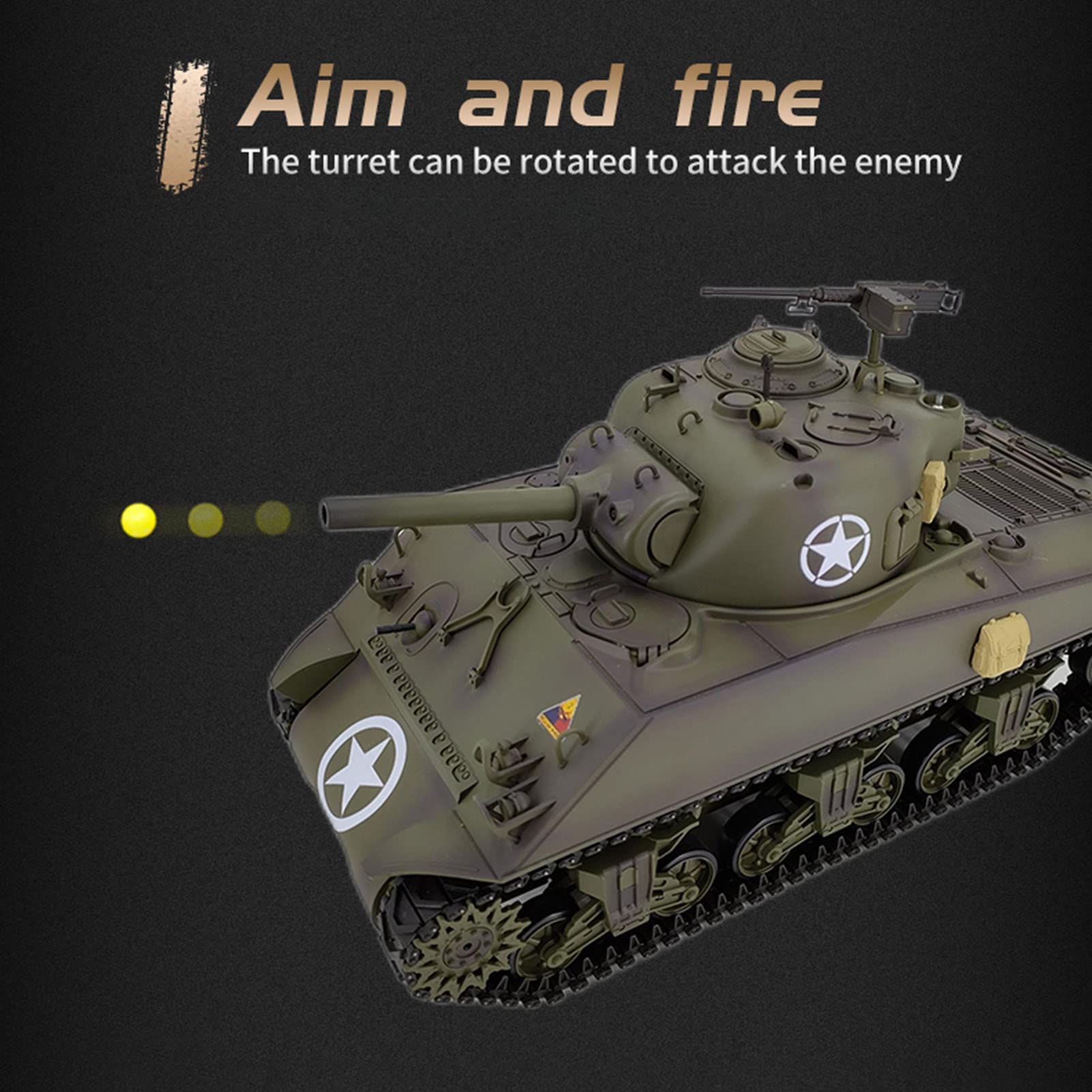 Adepe RC Tanks 1/16 Army Tank Toys Remote Control Vehicles with Sound Smoke RC Military Toys Working 30min for Kids Boys Girls Christmas Surprise Gift RTR