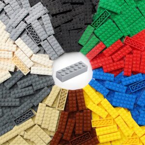 feleph 2x6 bricks bulk 200 pieces multicolored classic basic parts building creative play set blocks toy accessories compatible with 44237 major brands (10 mixed color)