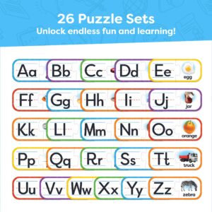 Alphabet Puzzle Games for Kindergarten - 26 Pairs Self-Correcting ABC Puzzle Alphabet Matching Game - ABC Learning for Toddlers - Sturdy Alphabet Learning Toys Learning Letters Matching Game