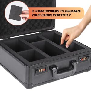 Graded Card Storage Box with Coded Lock, 120 BGS SGC PSA Graded Card Storage Box Sports Card Slab Case Waterproof Display Trading Card Case,Easy to Carry(3 Slots No Card)