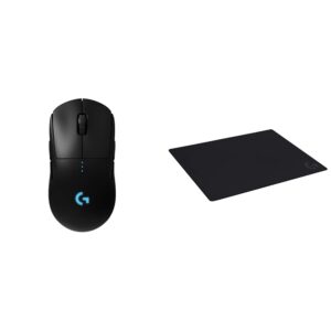 logitech g pro wireless gaming mouse with esports grade performance logitech g640 large cloth gaming mouse pad, optimized for gaming sensorsmac and pc gaming accessories, 460 x 600 x 3 mm