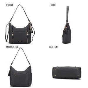 MKF Collection Shoulder Bag for Women, Vegan Leather Crossbody, Hobo Fashion Handbag Messenger Purse