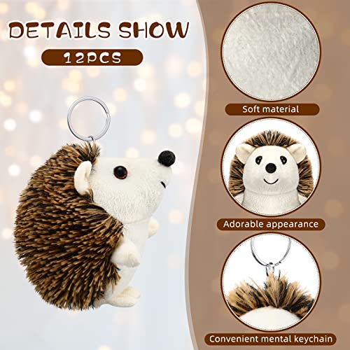 12 Pcs Mini Hedgehog Bulk Plush Stuffed Animal 4 Inch Hedgehog Plush Stuffed Toy Easter Decoration DIY Keychain Accessories Kid Children Classroom Gifts for Baby Shower Birthday Wedding Party Favor