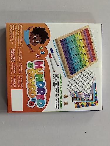 Coogam Wooden Math Hundred Board 1-100 Numbers Learning Educational Toys Colorful Montessori Counting Board Game for Preschool 3 4 5 Year Old Boys Girls