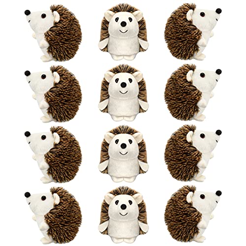 12 Pcs Mini Hedgehog Bulk Plush Stuffed Animal 4 Inch Hedgehog Plush Stuffed Toy Easter Decoration DIY Keychain Accessories Kid Children Classroom Gifts for Baby Shower Birthday Wedding Party Favor