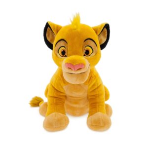 disney store official simba medium soft toy for kids, cuddly character with fuzzy texture and embroidered details, furry mane and tail tuft, plushy suitable for all ages.