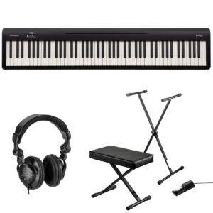 roland fp-10 88-key digital piano, bundle with keyboard stand, keyboard & piano bench, sustain pedal, closed-back studio monitor headphones