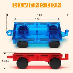 Gemmicc 2 PCS Magnetic Car Set,Magnet Construction Vehicle,Magnet Car Truck Compatible with Magnetic Tiles,STEM Educational Toys for Boys and Girls