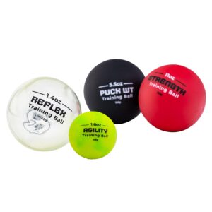 franklin sports stickhandling balls training aid - hockey balls training aid - four balls included - deke kit