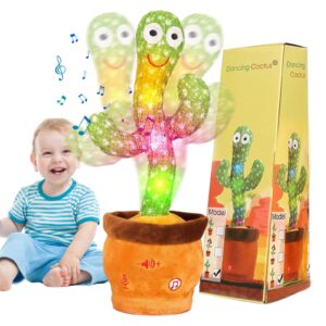 dancing cactus, talking cactus toy, dancing cactus mimicking toy, repeating and recording what you say, cactus baby toy with led, repeat, dance, record (dancing cactus recording + song + volume)