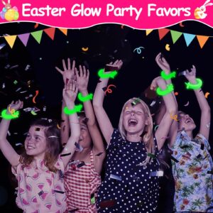 26 Pcs Easter Glow in The Dark Strechy Strings Toys Easter Basket Stuffers Gift for Kids Boy Girl Classroom School Sensory Fidget Bulk Toys Birthday Party Favors Goodie Treat Bag Egg Filler Hunt Game