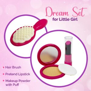 My First Purse, Little Girl Purse with Accessories, Toddler Purses for 3 Year Old Girls, Pretend Play Lipstick, Phone That Makes Sound, Princess Brush, Kid’s Makeup | 10pc Fidget Pop It Play Toy Set