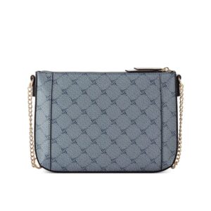 Nine West Basil Top Zip Crossbody, Chambray Logo/Milk