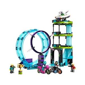 LEGO City Stuntz Ultimate Stunt Riders Challenge 60361, 3in1 Stunts for 1 or 2 Player Action, with 2 Flywheel-Powered Toy Motorcycles for Kids, 2023 Set