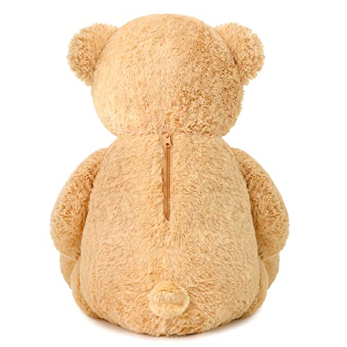 Muiteiur Giant Teddy Bear Stuffed Animal Cute Mommy and Baby Bear Teddy Bear Baby Shower Plush Toy for Kids Boys Girls Great Gift for Christmas Valentines Day Party 40inch,Light Brown