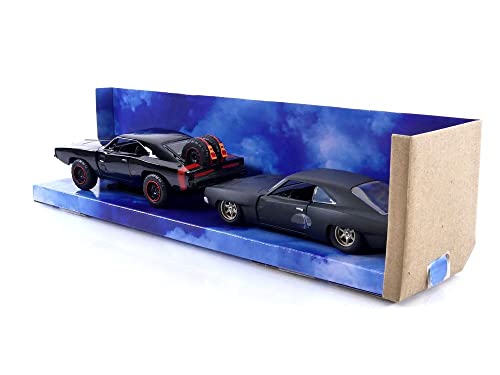 Fast & Furious 1:32 Dom's Dodge Charger & 1968 Dodge Charger Widebody Die-cast Car Twin Pack, Toys for Kids and Adults