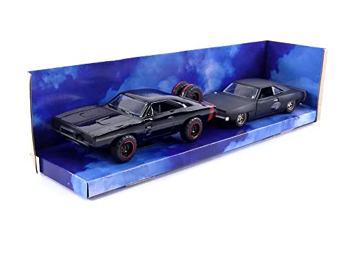 Fast & Furious 1:32 Dom's Dodge Charger & 1968 Dodge Charger Widebody Die-cast Car Twin Pack, Toys for Kids and Adults