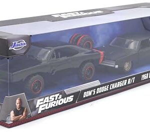 Fast & Furious 1:32 Dom's Dodge Charger & 1968 Dodge Charger Widebody Die-cast Car Twin Pack, Toys for Kids and Adults