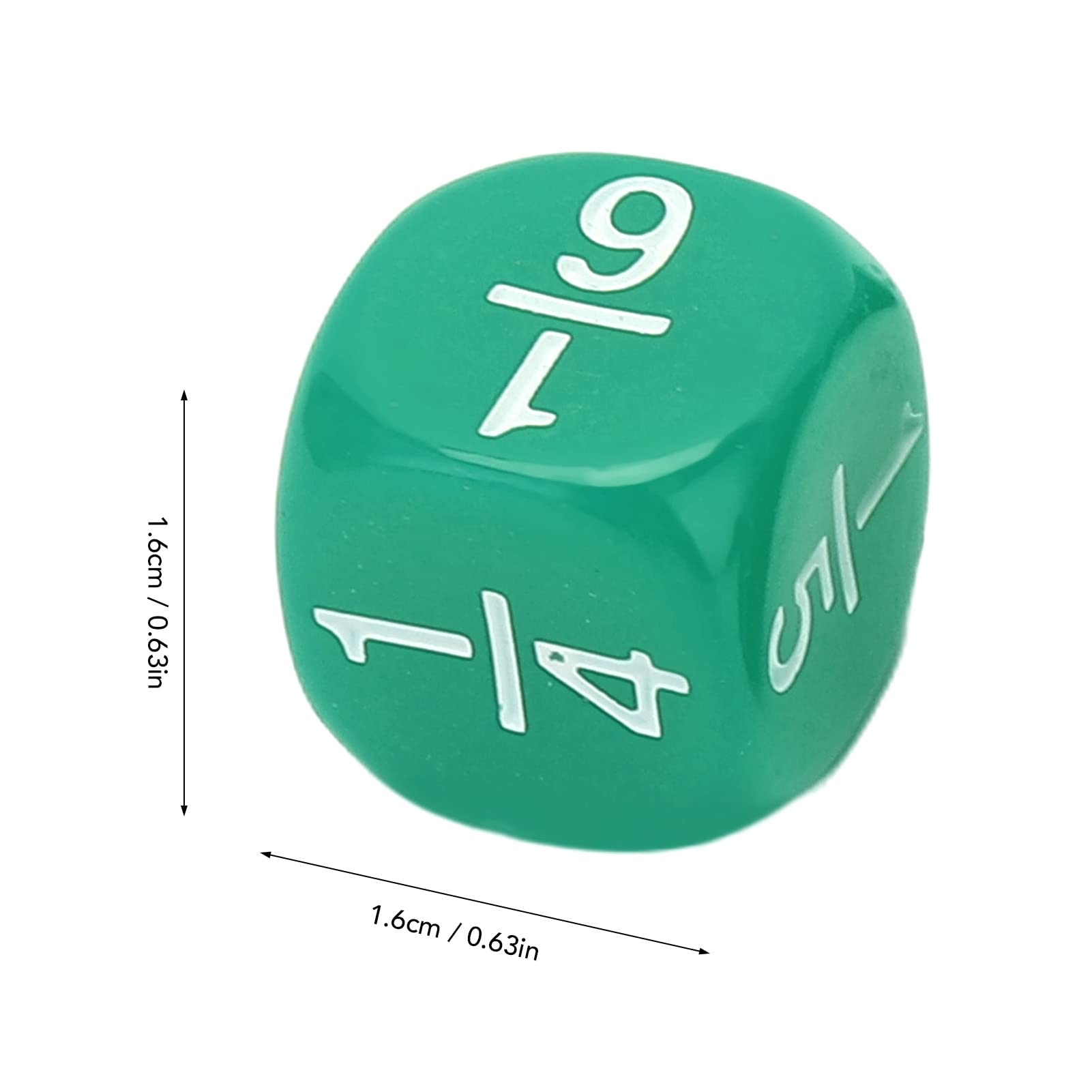 RiToEasysports Fraction Dice, 20Pcs Multi Faceted Math Fraction Dices Fraction Dice Class Set Table Game Accessories for Kids Math Practice (Green)