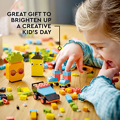 LEGO Classic Creative Neon Colors Fun Brick Box Set 11027, Building Toy to Create a Car, Pineapple, Alien, Roller Skates, and More, Hands-on Learning for Kids, Boys, Girls 5 Plus Years Old