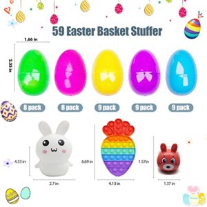 SQZUWIT 59pcs Easter Egg Fillers, Easter Egg Stuffers, Small Miny Toys for Party Favors Assortment for Kids Girls Boys Easter Basket Stuffers Gifts, Easter Eggs Hunt, Pinata Filler