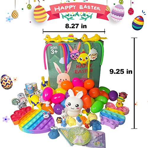 SQZUWIT 59pcs Easter Egg Fillers, Easter Egg Stuffers, Small Miny Toys for Party Favors Assortment for Kids Girls Boys Easter Basket Stuffers Gifts, Easter Eggs Hunt, Pinata Filler