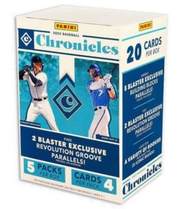 2022 panini chronicles baseball blaster box - 5 packs per box - 4 cards per pack - 20 trading cards per box