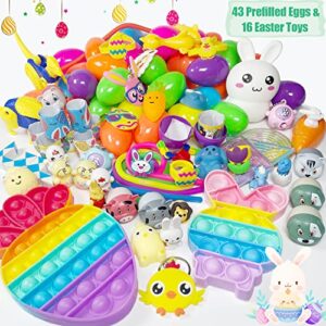 SQZUWIT 59pcs Easter Egg Fillers, Easter Egg Stuffers, Small Miny Toys for Party Favors Assortment for Kids Girls Boys Easter Basket Stuffers Gifts, Easter Eggs Hunt, Pinata Filler