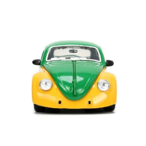 Jada Teenage Mutant Ninja Turtles 1:24 1959 Volkswagen Drag Beetle Die-cast Car & 2.75" Michelangelo Figure, Toys for Kids and Adults (33741)