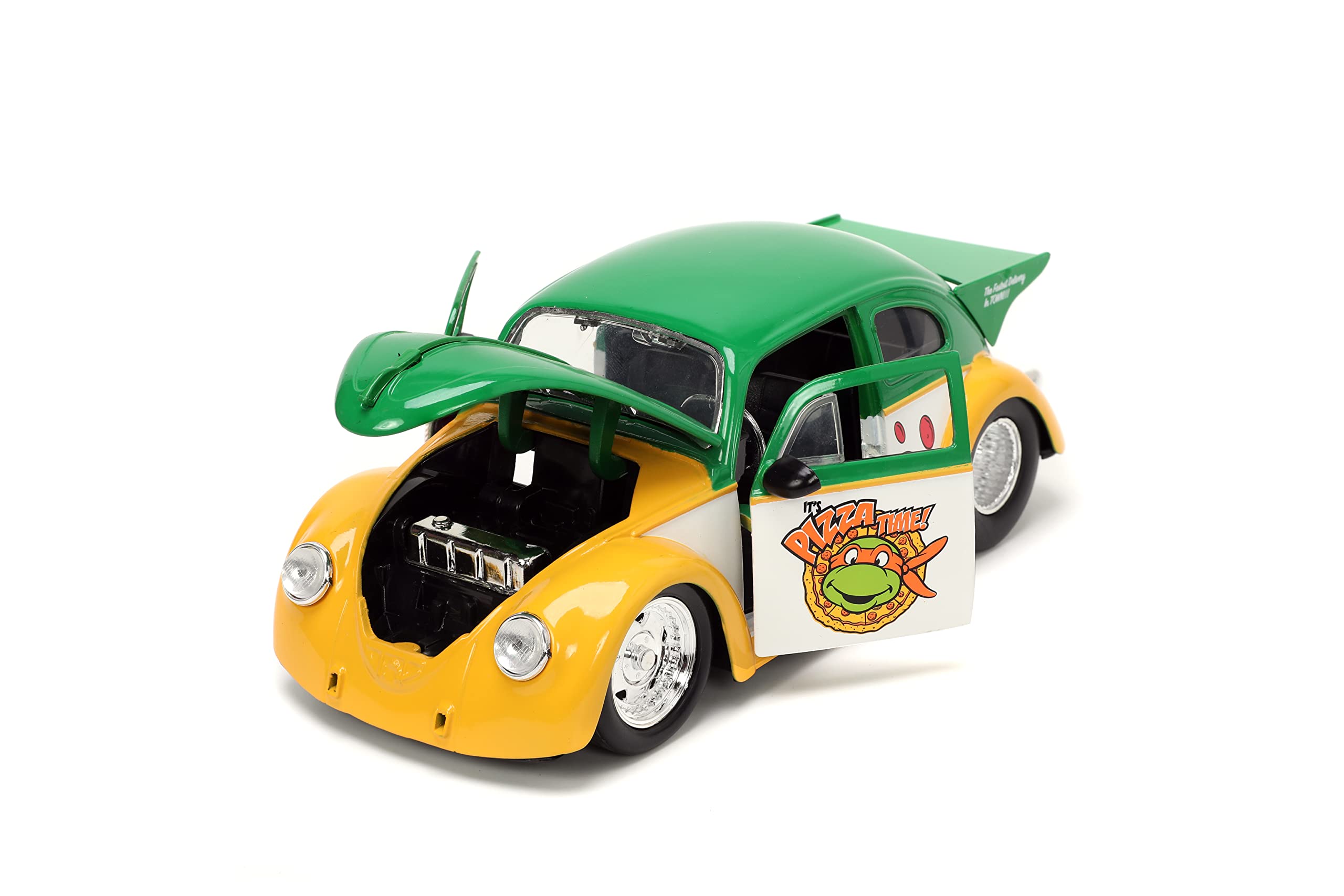 Jada Teenage Mutant Ninja Turtles 1:24 1959 Volkswagen Drag Beetle Die-cast Car & 2.75" Michelangelo Figure, Toys for Kids and Adults (33741)