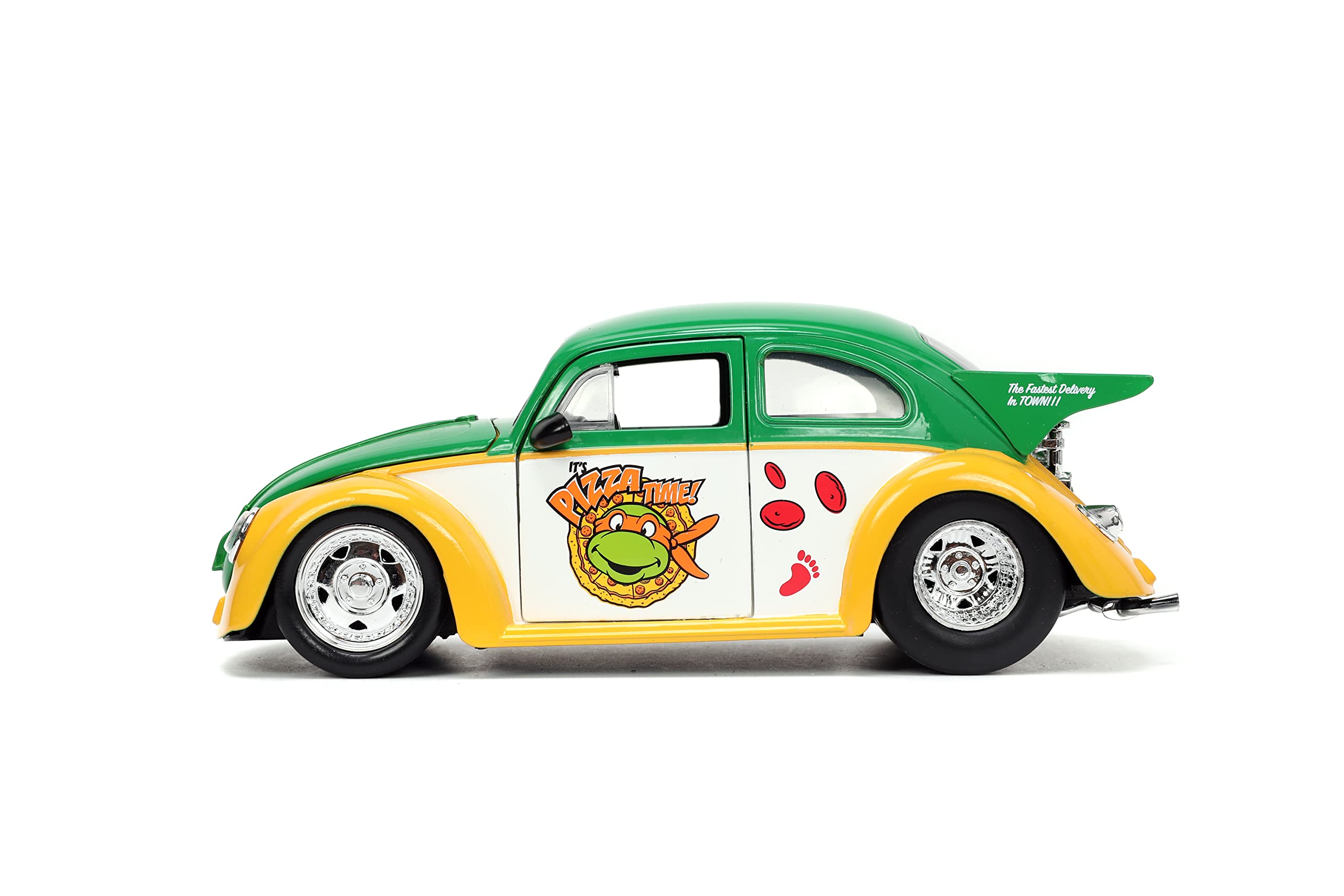 Jada Teenage Mutant Ninja Turtles 1:24 1959 Volkswagen Drag Beetle Die-cast Car & 2.75" Michelangelo Figure, Toys for Kids and Adults (33741)