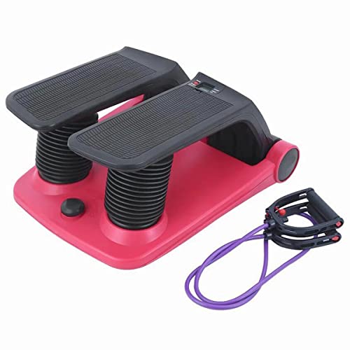 E-Found Stepper Climber Fitness Machine, Air Stair Climber Stepper Machine, Cardio Training Step Climber Machine Adjustable Fitness Exercise Machine Resistance Bands, Comfortable Foot Pedals