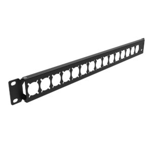 qiaoyoubang 1u 16d hinged rack panel with 16 d-series punch-outs for 19in rack mount (1u16d)