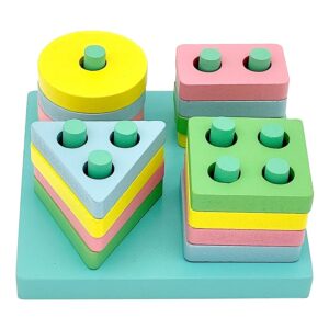 sorting & stacking toys for toddlers 1 2 3+ years old, learning shape recognition color stacker preschool kids educational activity games