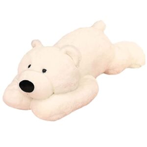 ronivia weighted stuffed animals, 19.7" 3.3lbs weighted bear stuffed animal toy cute white bear plush pillow weighted plush animals toy