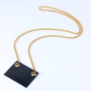 yesikimi conversion kit compatible with ysl small card holder felt insert + 47" gold chain (black)