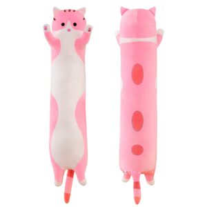 seeneey long plush body pillow,cute cat stuffed animals soft plushies,cute plush cat plush animal,stuffed plush doll toy gift for kids girlfriend.