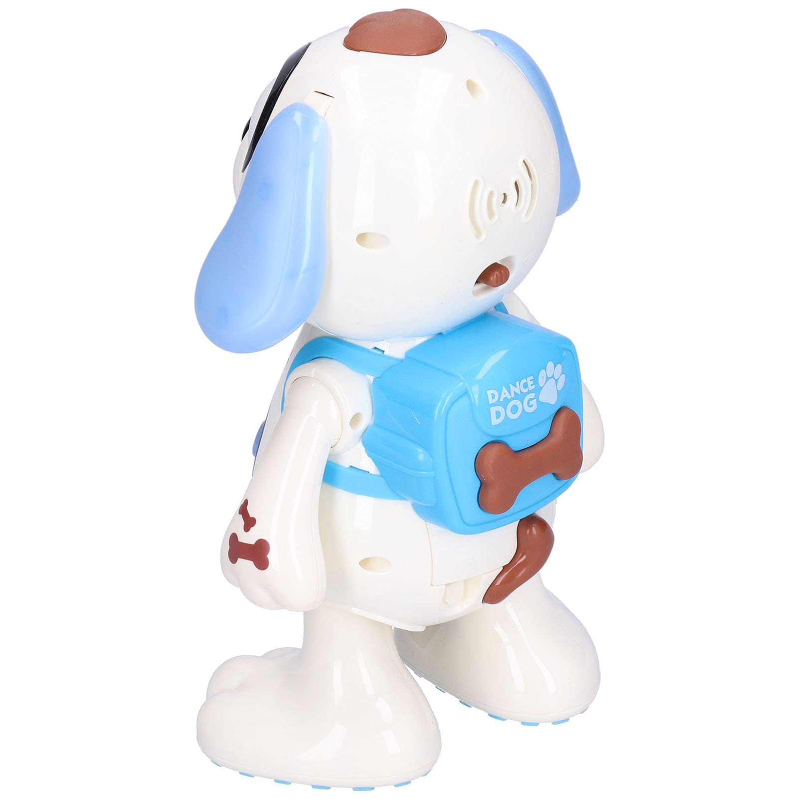 Musical Light Up Dancing Robot Dog Stuffed Animal Realistic Singing Dog Toy Carry Schoolbag Interactive Puppy Toy for Kids Gift(Blue)