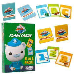 mighty mojo octonauts kids classic flash cards set – learn alphabet and numbers - fun educational game for boys and girls - octonauts party game toys - family game night – learning edition